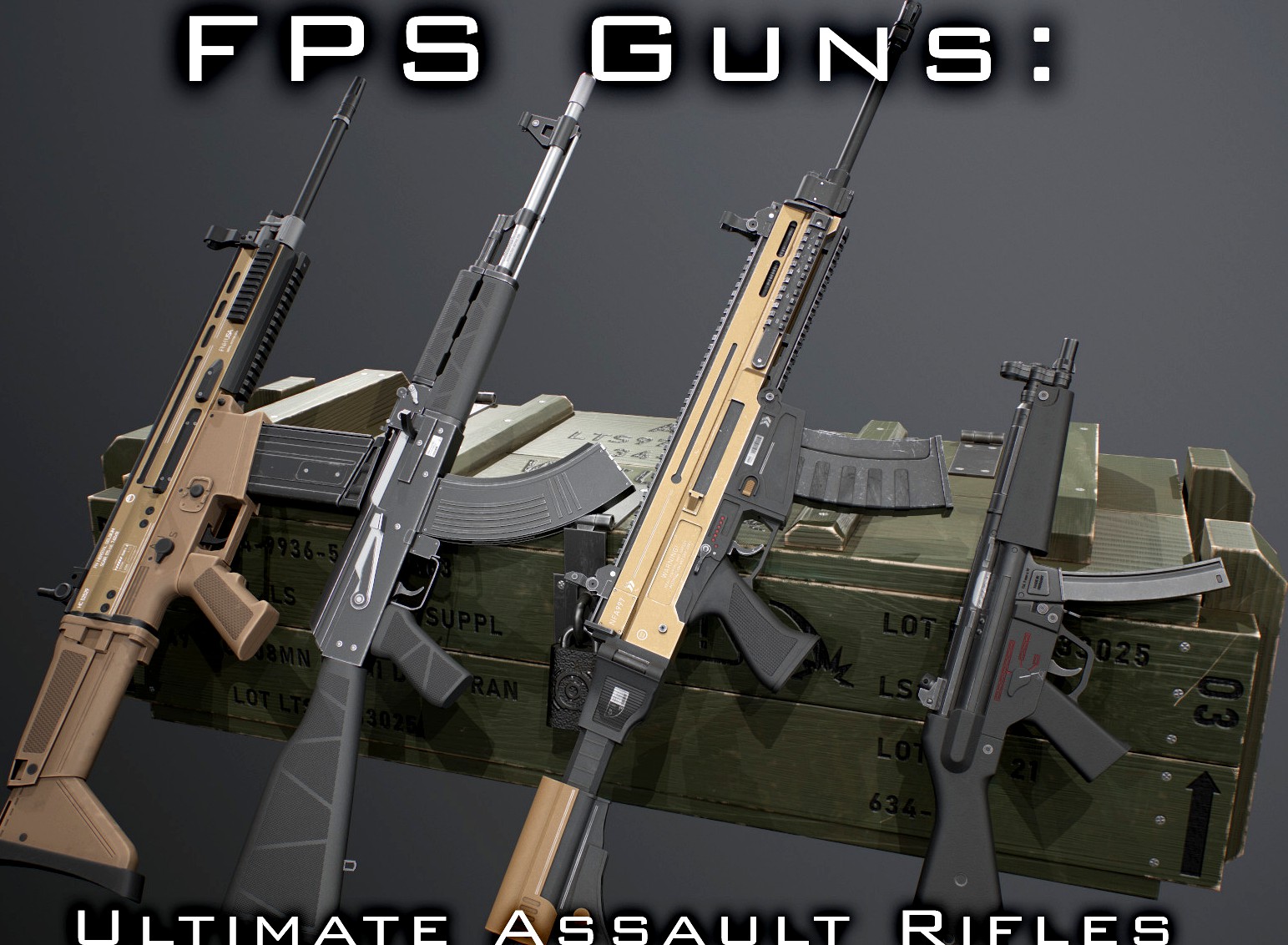 FPS Guns: Ultimate Assault Rifles (HDRP) 3d model
