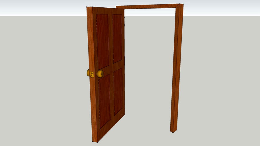 Basic open door 3d model