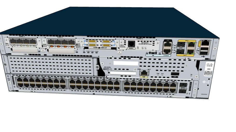 Cisco 3945 Router 3d model