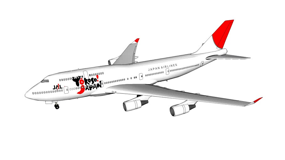 Japan Airlines Boeing 747-400 in Yokoso! Japan livery 3d model