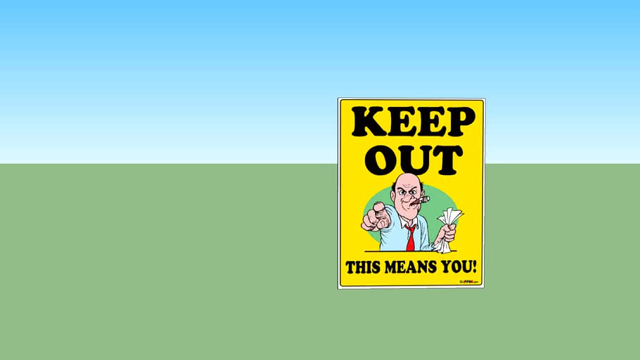 keep out sign 3d model