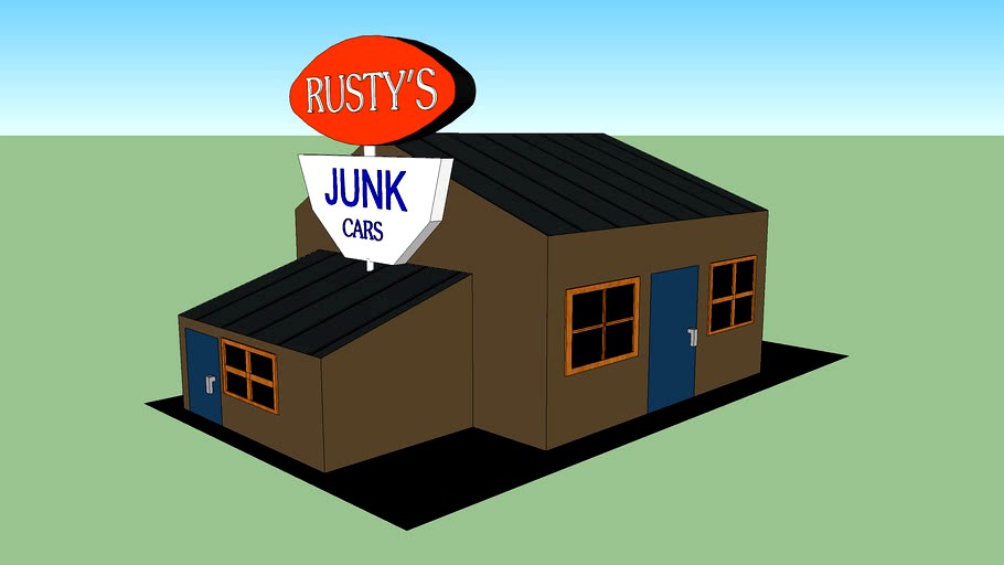 car town junk yard 3d model