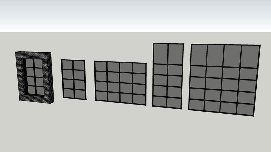Factory Style Windows 3d model