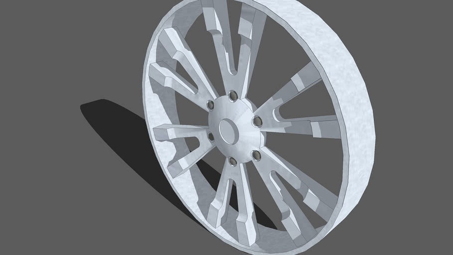 Six Spoke Wheel 3d model