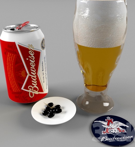 bierre budweiser 3d model