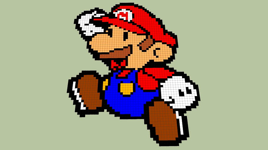 Mario pixel 3d model