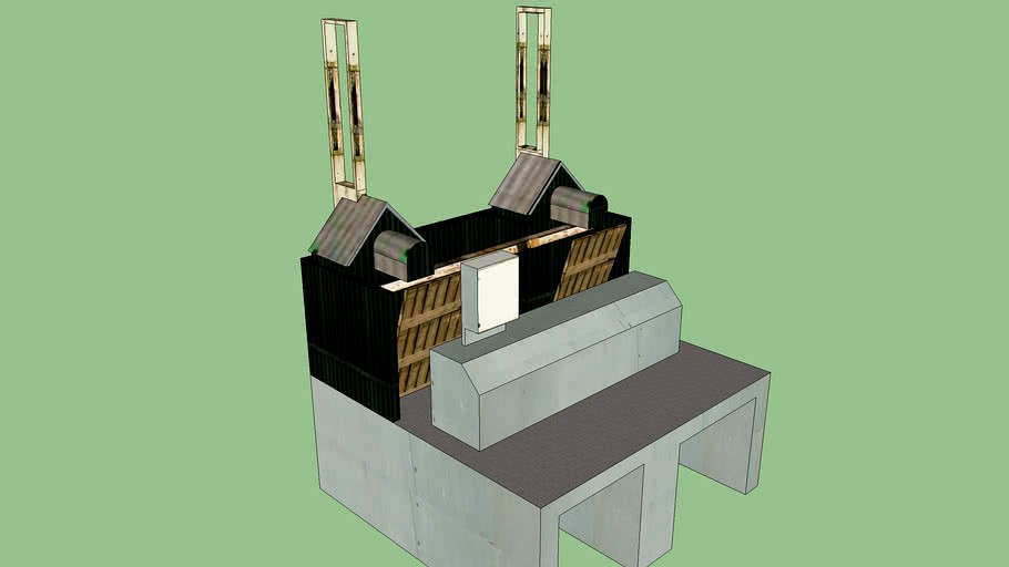 Mini-hydro plant - Headworks 3d model