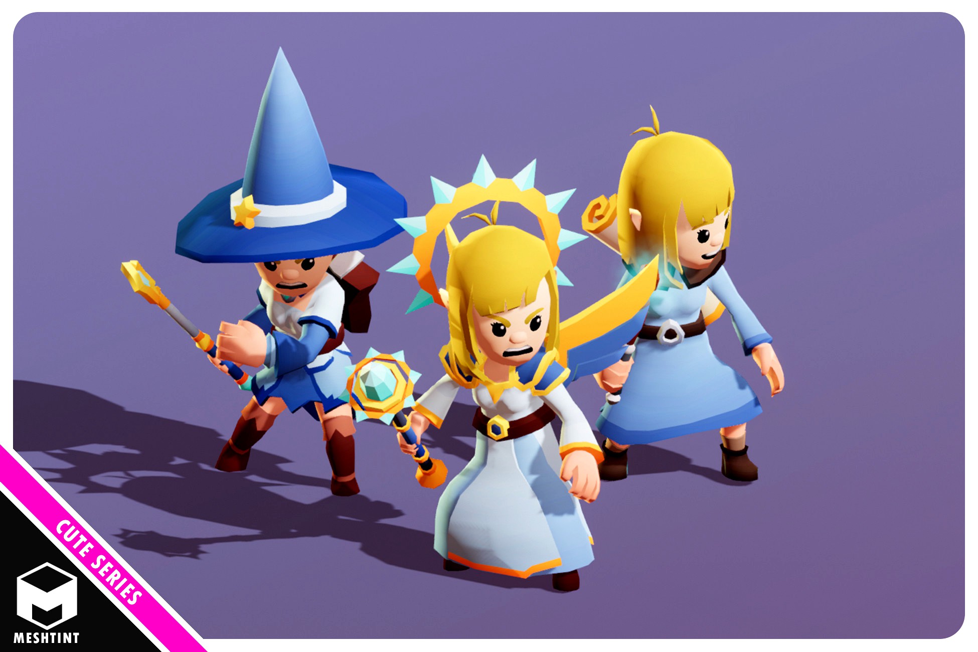 Female Mage Modular Pack 01 Cute Series 3d model