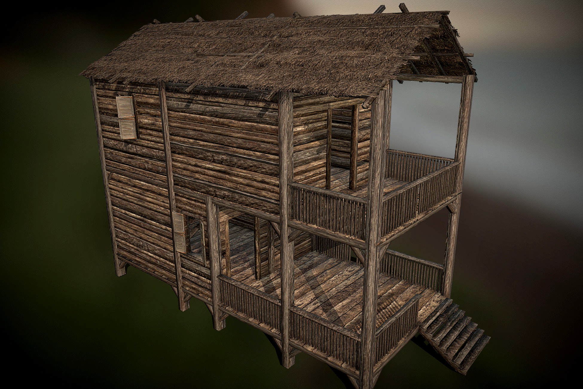 Medieval Wooden Shack 03 3d model