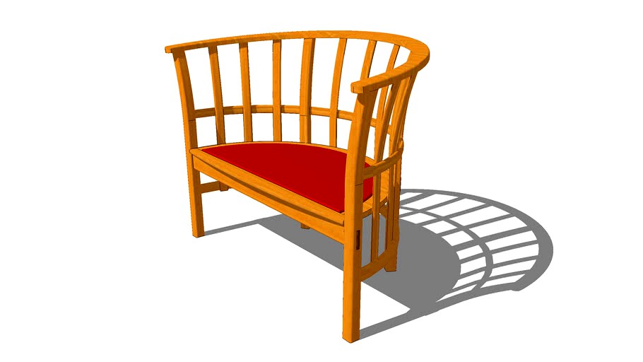 Modern Curved Back Chair 3d model