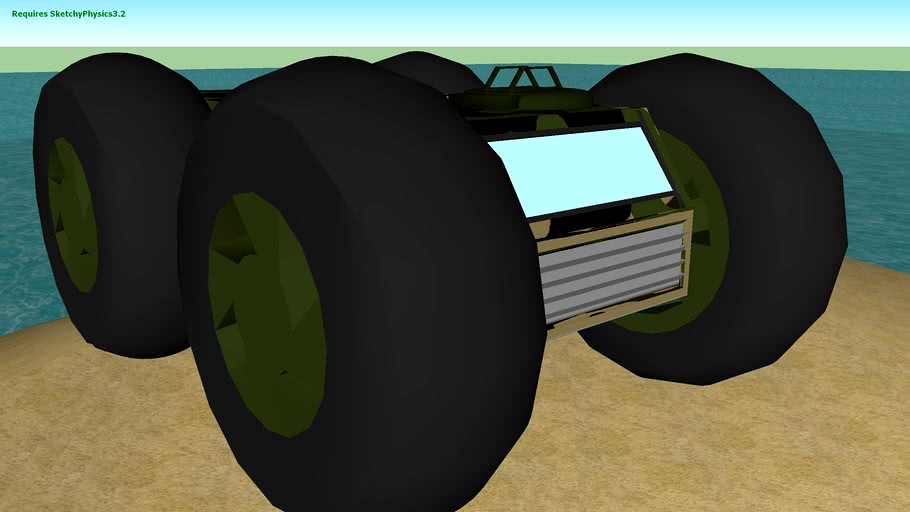 all terrain car+race track(sketchy physics) 3d model