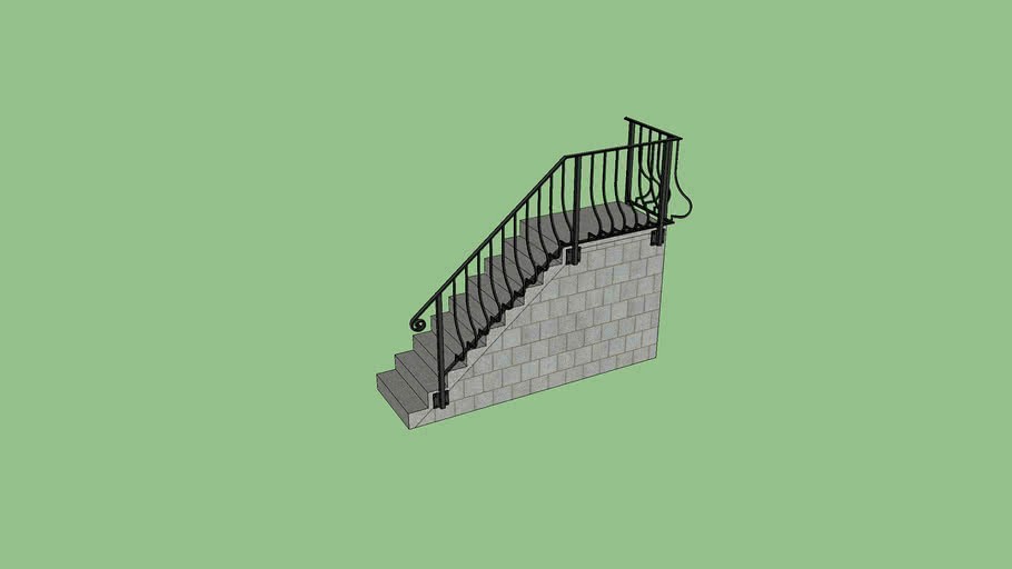 Rampe d'escalier en fer forgé 3d model