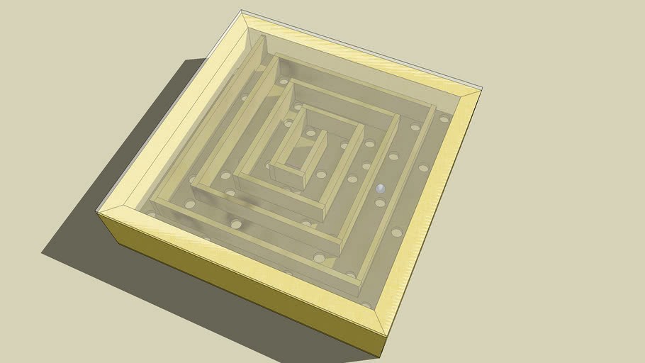 wooden maze game 3d model