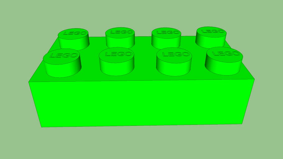 lego rectangle vert clair 3d model