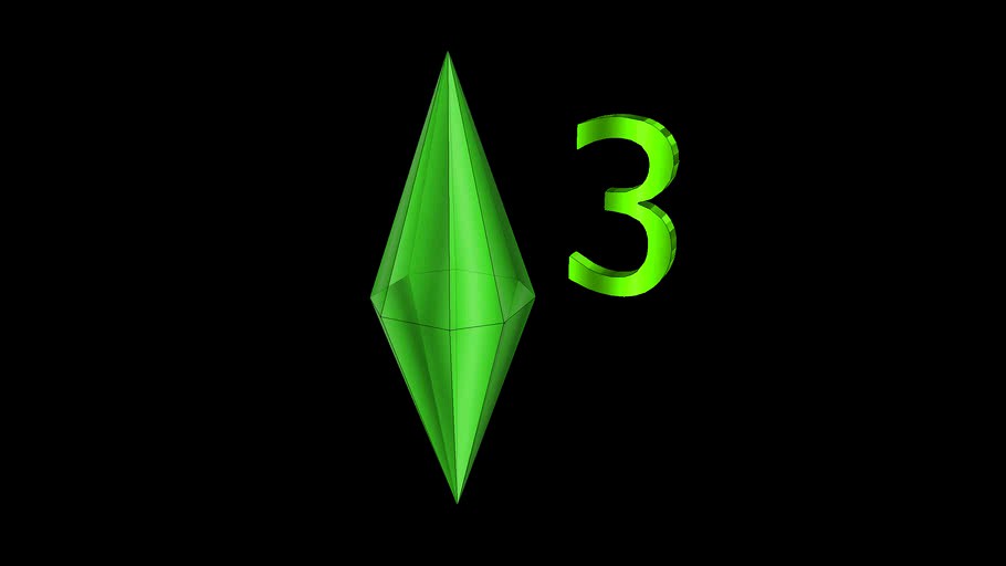 sims 3 logo 3d model
