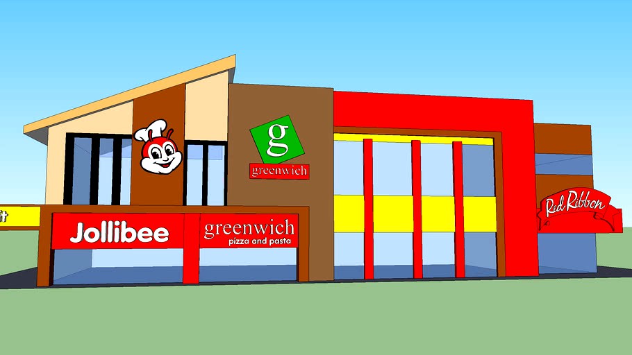 Jollibee+Greenwich+Red Ribbon 3d model