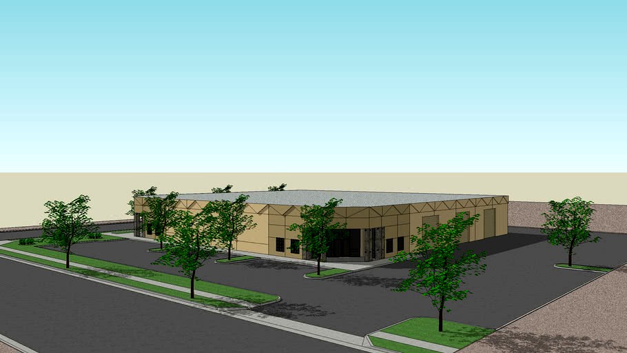 tilt-up concrete building 3d model