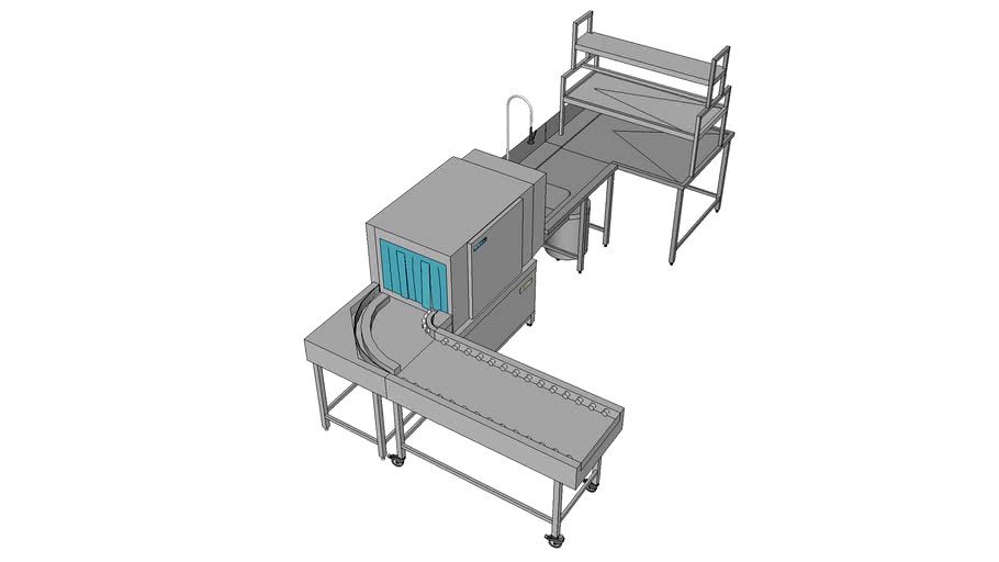 STR110 with sorting station and 90°outlet 3d model