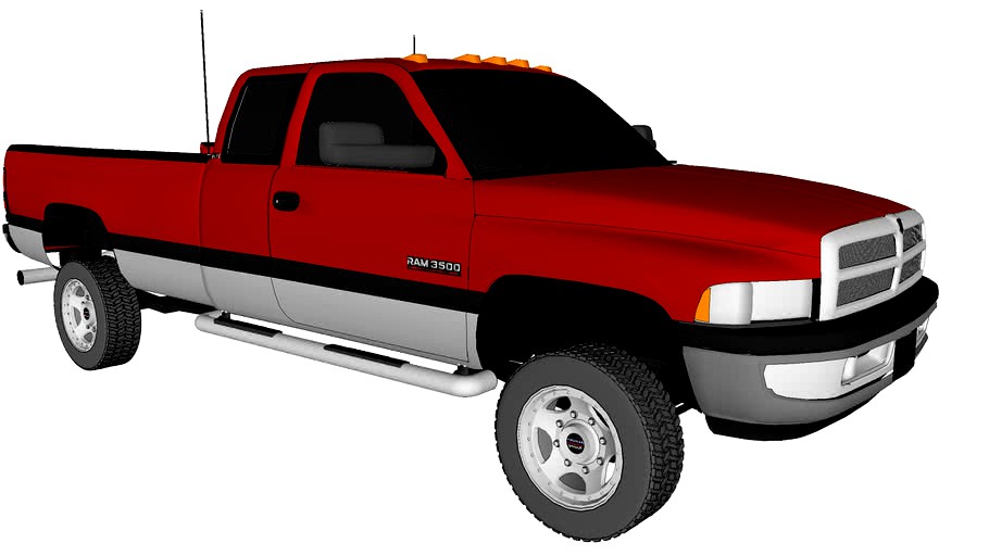 2001 Dodge Ram 3500 Single Wheel Long Box Cummins Diesel 3d model