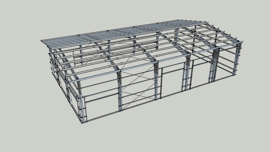 Steel Building Structural Frame 3d model
