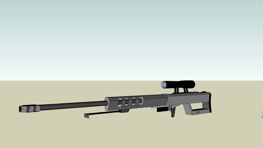 Barrett 50 cal. semi -automatic long range sniper system. 3d model