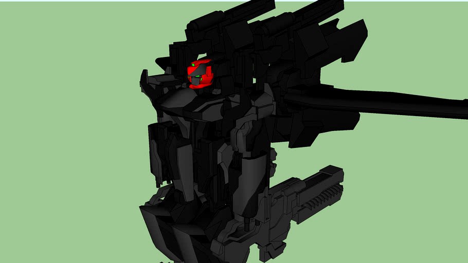 winged mecha robot 3d model