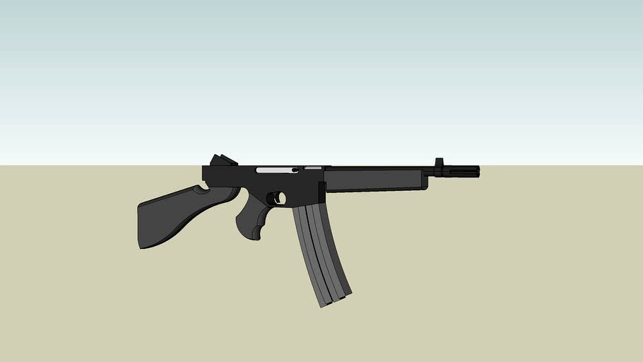 M1A2 Thompson Modern Assault Rifle 3d model