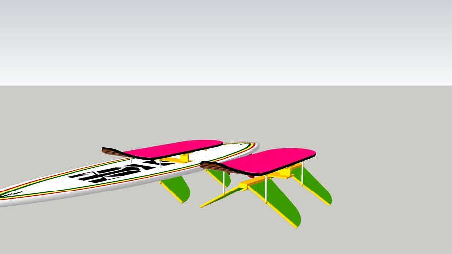 Human powered surfboard 3d model