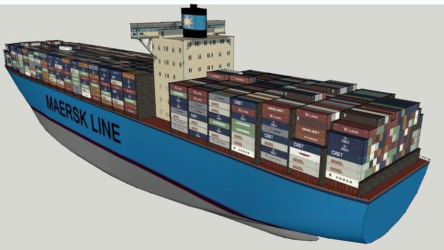 Container ship Emma Maersk 3d model