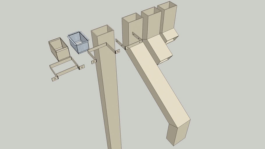 Extruded Rectangular Downspouts - 4x6 3d model