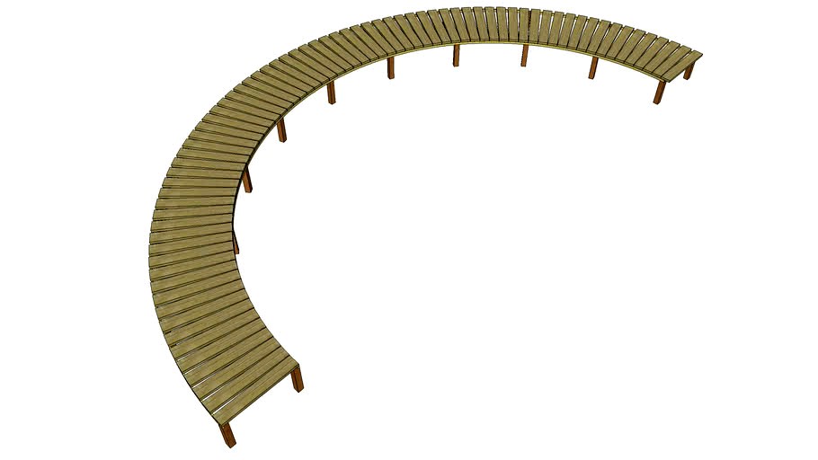Curved Boardwalk 3d model