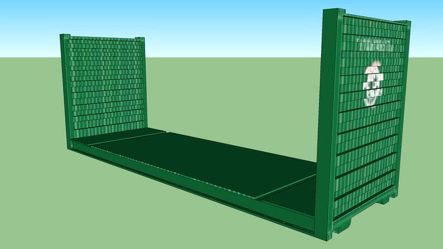 Evergreen Flat Rack 20' 3d model