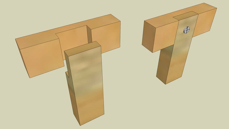 Tee Halving Joint 3d model