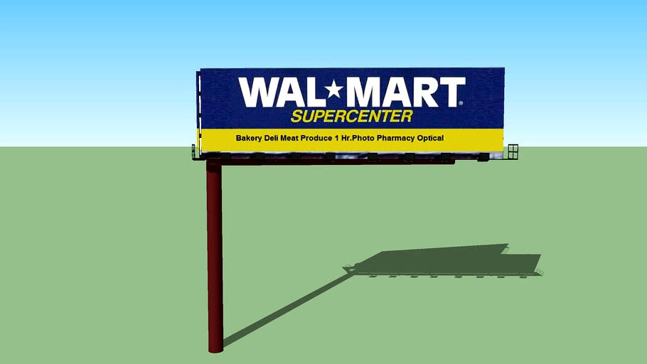 Walmart Supercenter Billboard 3d model