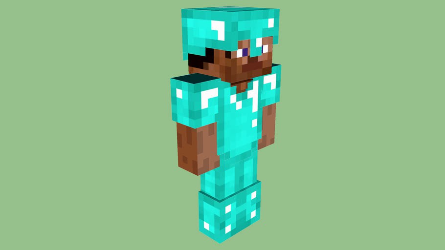 Minecraft Steve in Diamond Armor by Zapperier 3d model