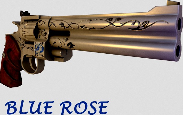 Revolver "Blue Rose" 3d model
