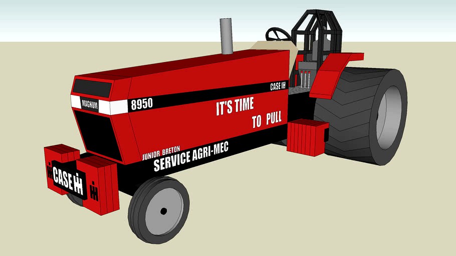 case ih 8950 tractor pulling 3d model