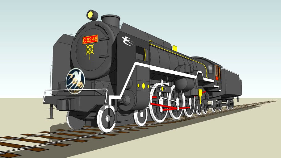 Steam Locomotive C62 3d model