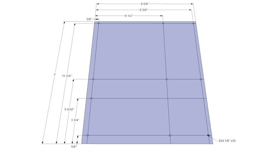 ATX Form Factor Hole Diagram 3d model