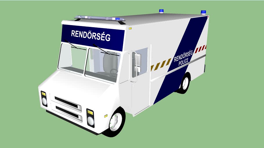 Hungarian police truck (MAGYAR RENDORSEG) 3d model