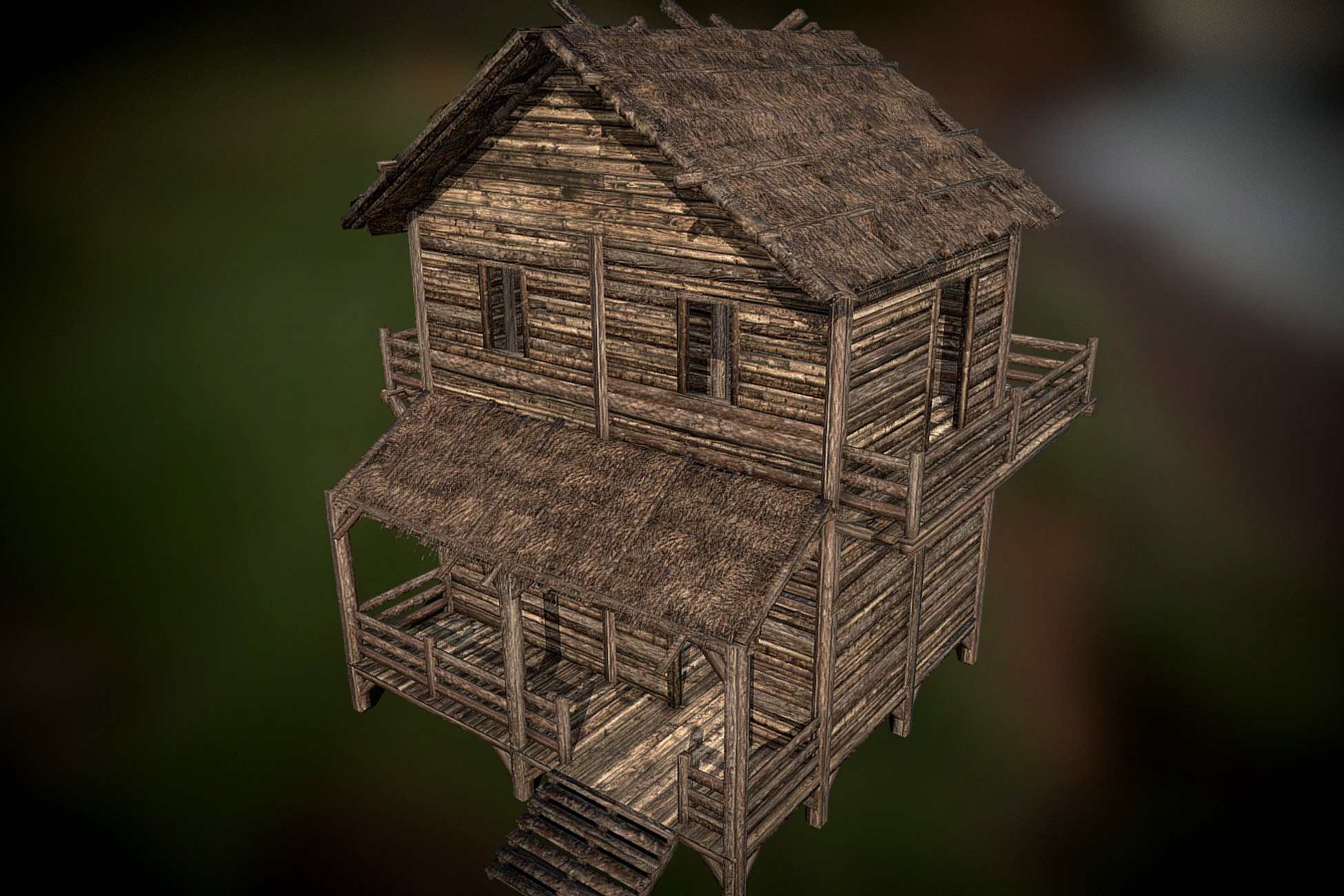 Medieval Wooden Shack 04 3d model