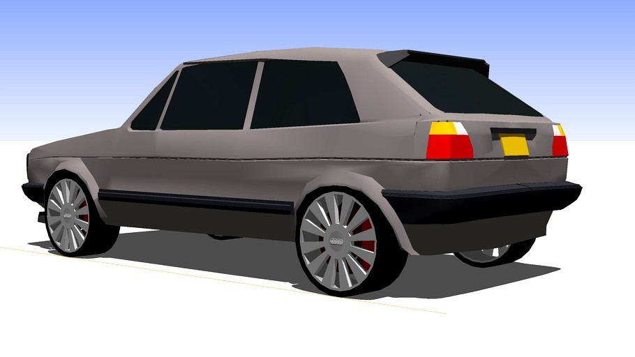 1985 vw golf mk2 3d model