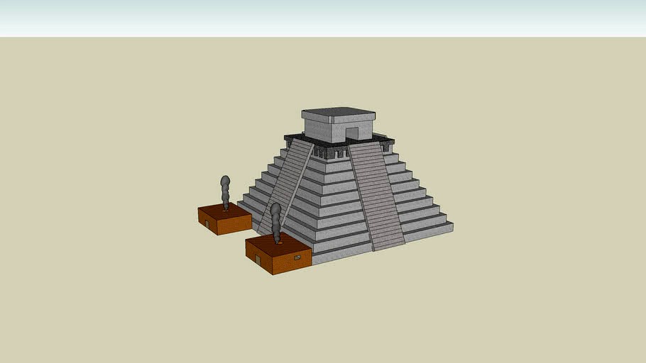 Aztec temple In Tenochtitlan 3d model