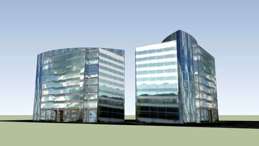 Two Twin Office Buildings 3d model
