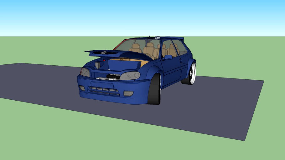 citroen saxo rally tuning 3d model