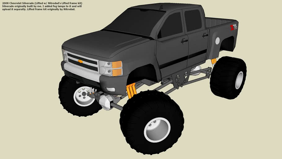 2008 Chevrolet Silverado (Lifted w/ Nitrodad's Lifted frame kit) 3d model
