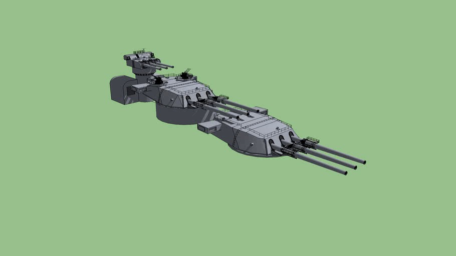 Yamato Battleship Turret 3d model