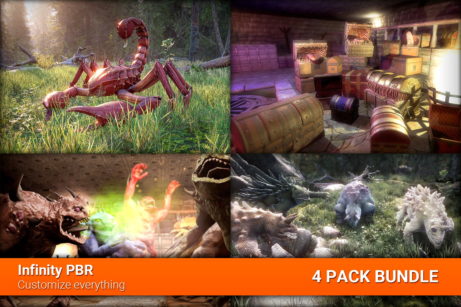 RPG Fantasy Monster Bundle #8 - 4 Characters Fantasy RPG 3d model