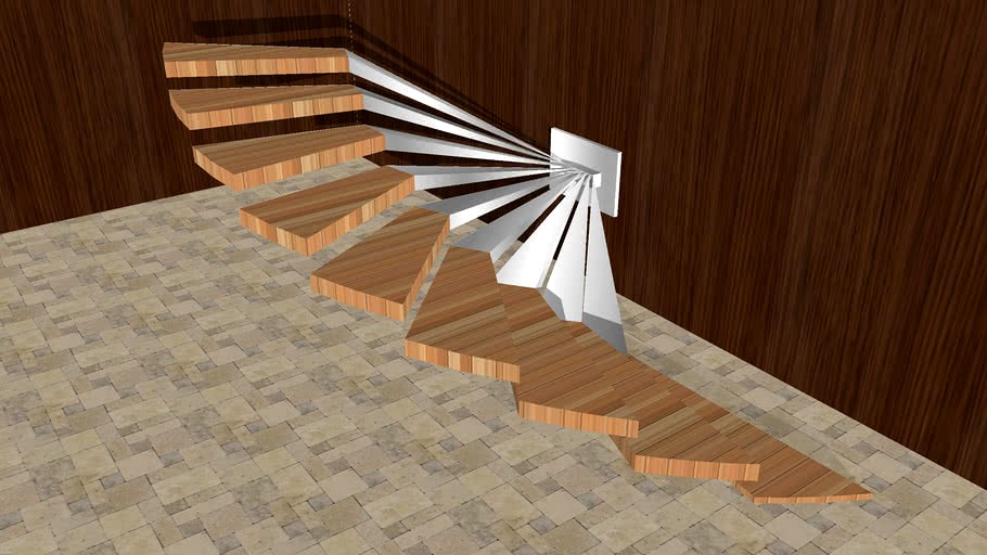 Modern Floating Stairs 3d model