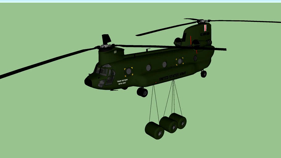 Boeing CH-47 Chinook w/ Fuel Tanks (1962-1975) 3d model